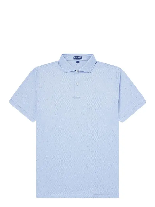 Peter Millar Fifty-fifty Printed Stretch-jersey Polo Shirt - Blue