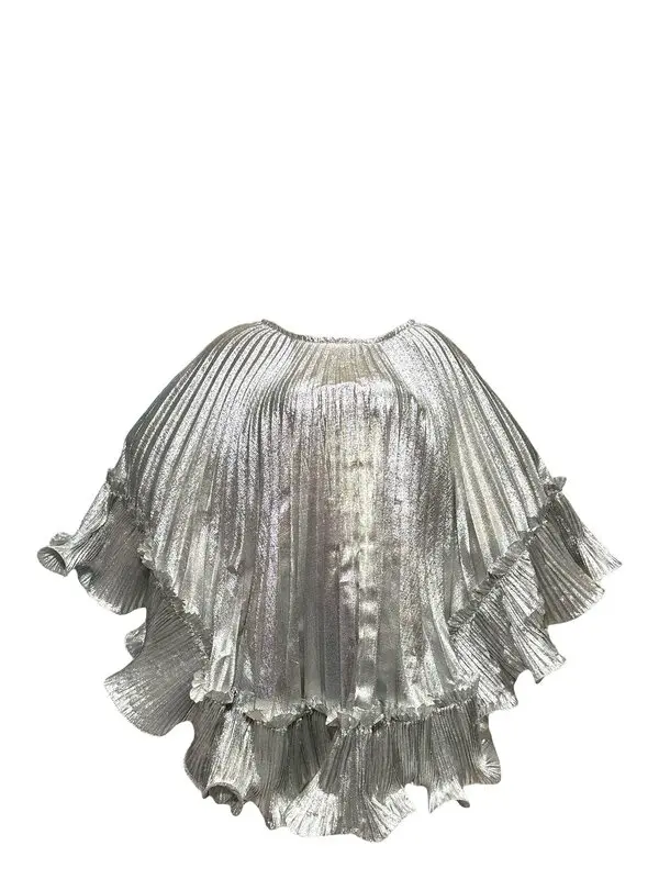 JULIA CLANCEY Bianca Madam Hand-pleated Lurex Kaftan - Silver