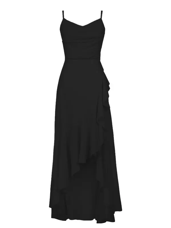 ALINA CERNATESCU Volla Linen Dress With Ruffles - Black
