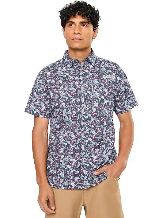 Columbia Pfg Wild Cast Camp Shirt Clothing Nocturnal Toucanet - Blue