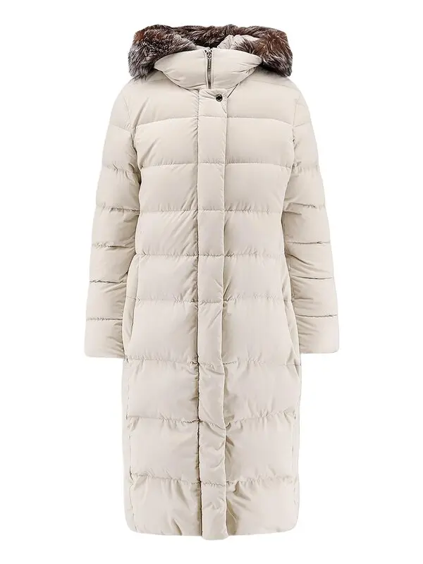 MOORER Water-repellent Stretch Fabric Down Coat - Beige