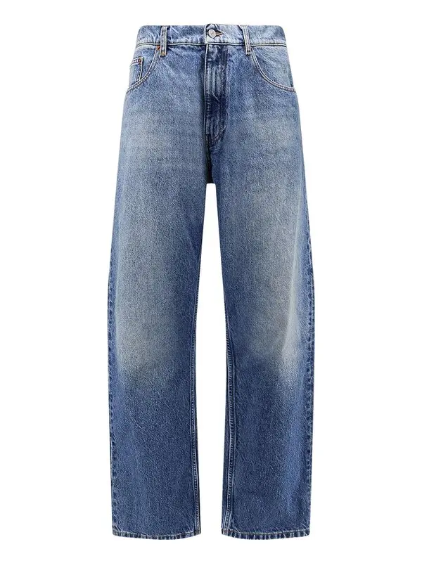 MAISON MARGIELA Cotton Jeans With Numeric Signature Tag - Blue