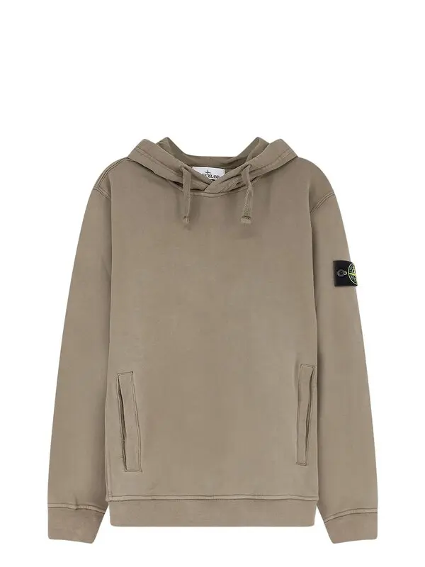 Stone Island Organic Cotton Hooded Sweatshirt - Green