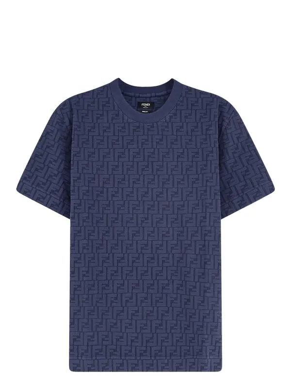 Fendi Ff Cotton Tshirt - Blue
