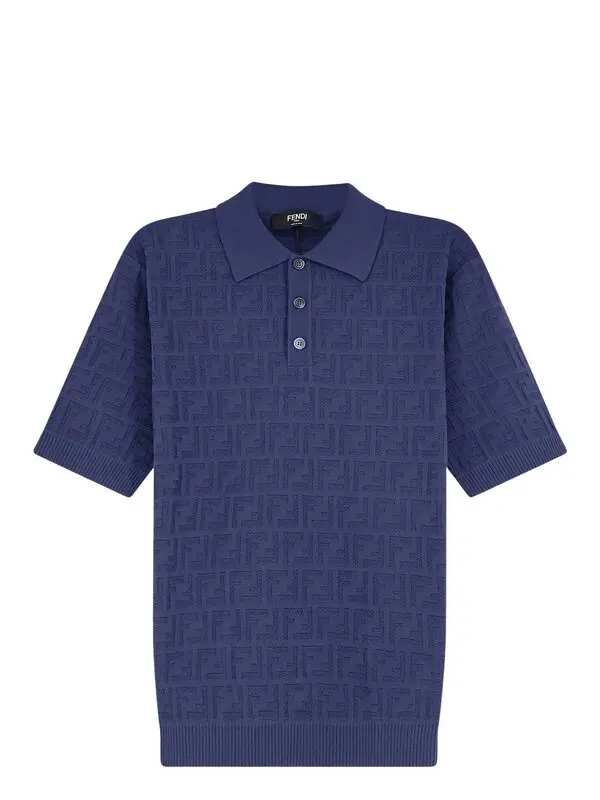 Fendi Ff Cotton Polo Shirt - Blue