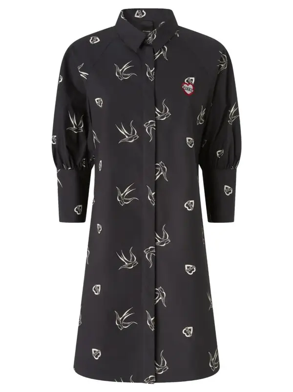 Pinko Tattoo Printed Mini Shirt Dress - Black