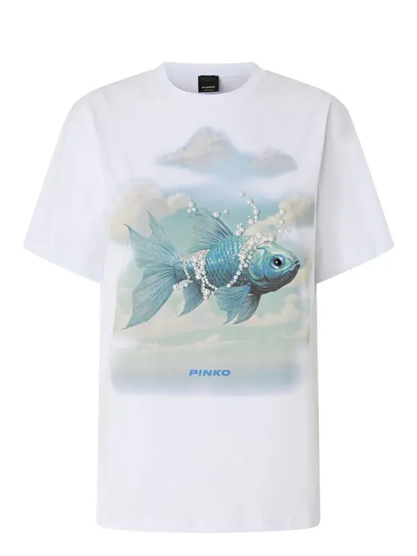 Pinko Graphic Print T-shirt - White
