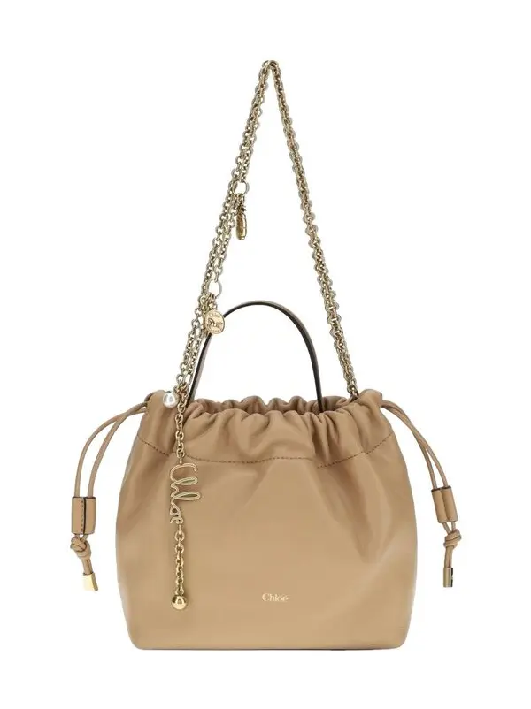 Chloé Icons Leather Drawstring Bag - Brown