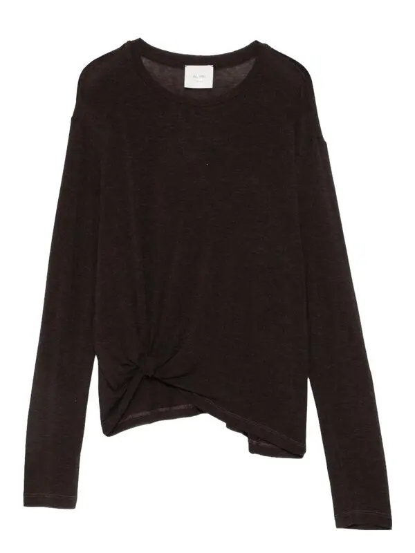ALYSI Knot Detail Crewneck Sweater - Purple