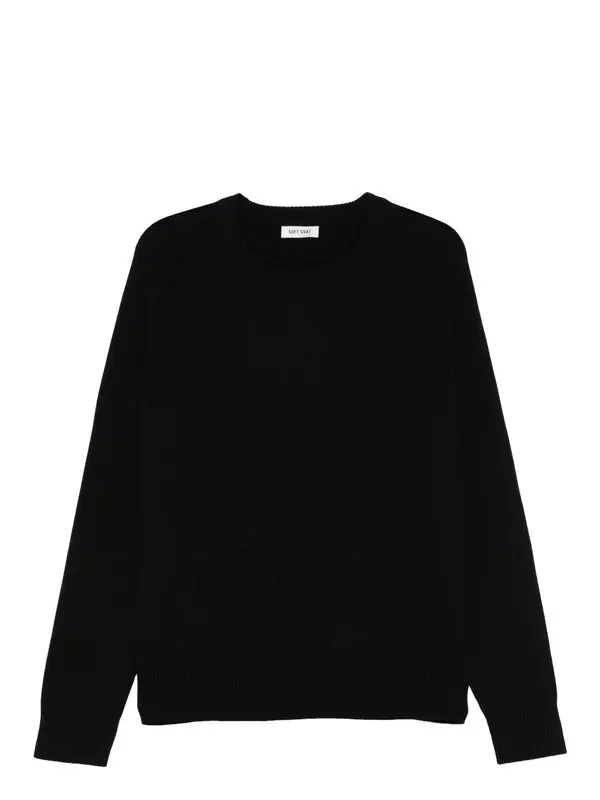 Soft Goat Cashmere Boyfriend Crewneck Jumper - Black