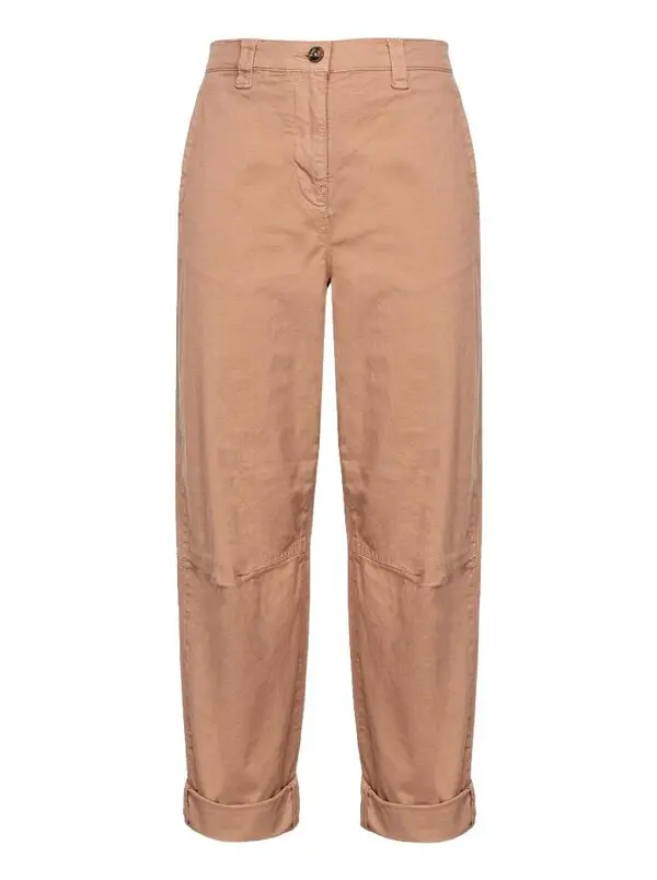 Pinko High-waisted Cropped Trousers - Nude