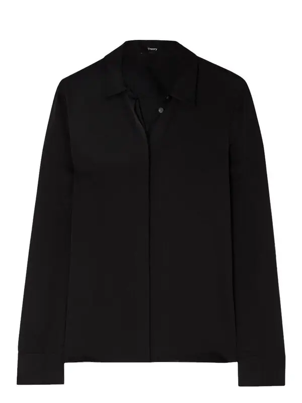 Theory Georgette Fitted Shirt - Black
