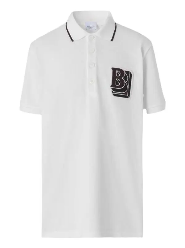 Burberry Logo-patch Polo Shirt - White