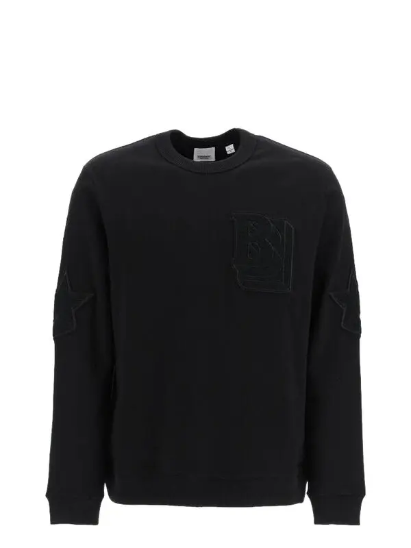 Burberry Letter-graphic Cotton Sweatshirt - Black
