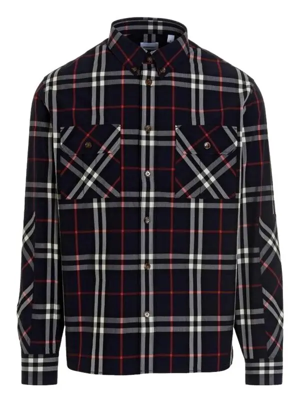 Burberry Check-print Button-down Shirt - Black