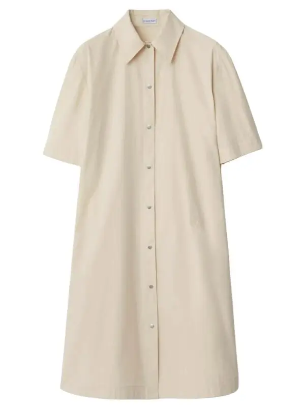Burberry Short Sleeve Shirt Dress - Beige