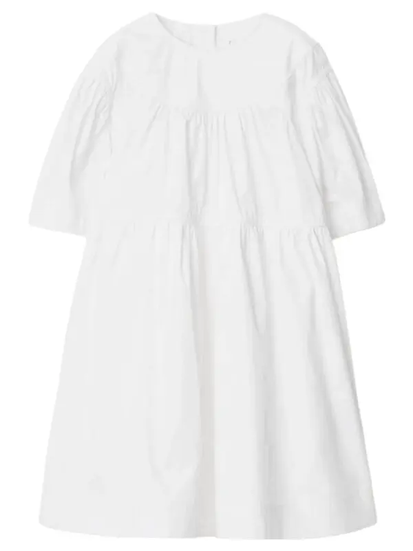 Burberry Tiered Cotton Dress - White