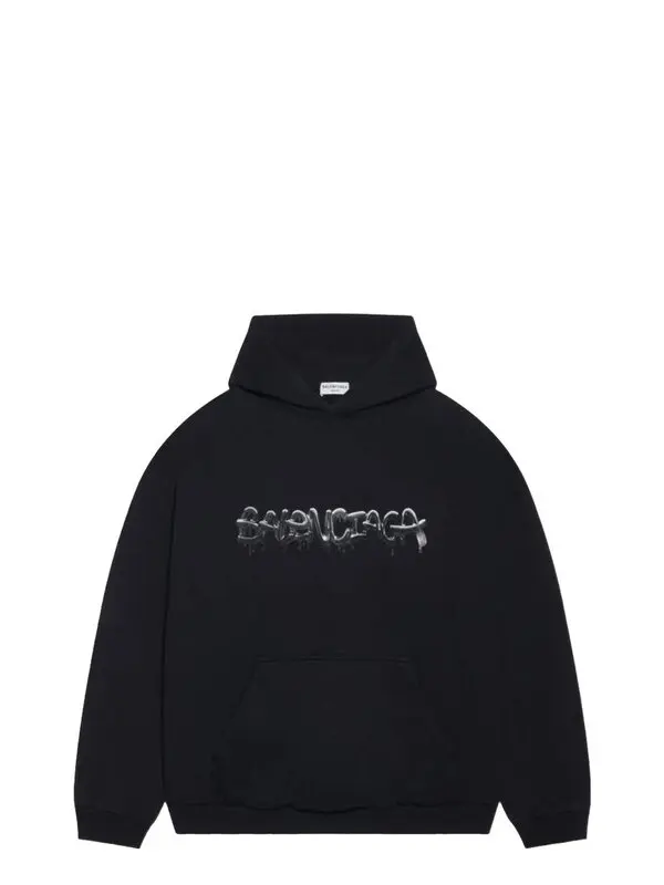 Balenciaga Slime Wide-fit Hoodie - Black