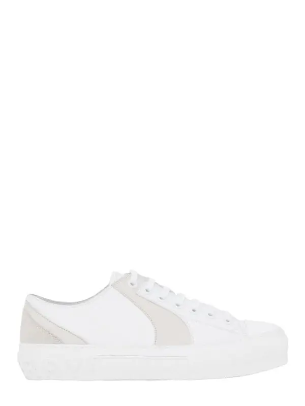 Burberry Two-tone Leather Sneakers - White