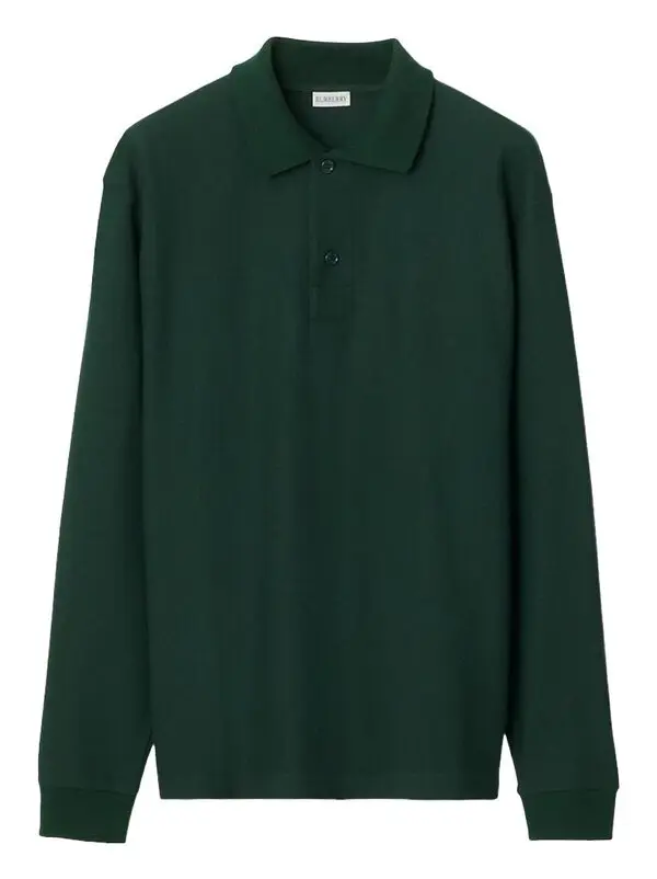 Burberry Long-sleeve Cotton Polo Shirt - Green