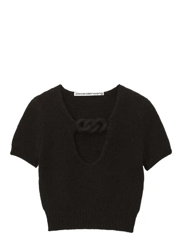 Alexander Wang Circle Cut-out Knit Top - Black