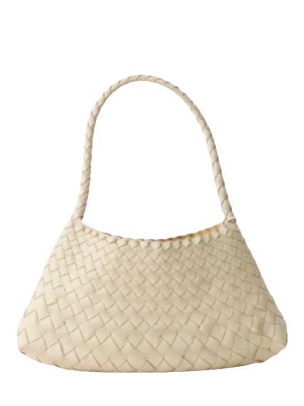 Dragon Diffusion Woven Shoulder Bag - Nude