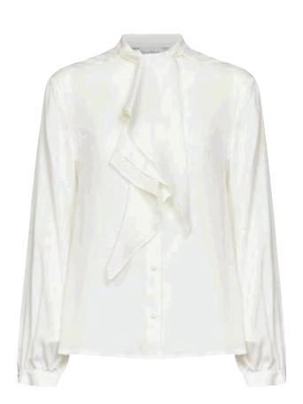 Max Mara Classic Collar Long Sleeved Shirt With Tie Neck - No