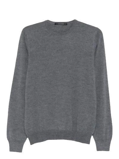 Tagliatore Long-sleeved Crew Neck Sweater - Gray