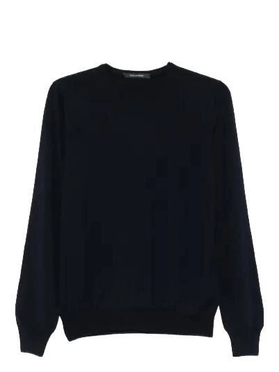 Tagliatore Long Sleeve Crewneck Jumper - Black