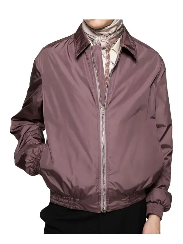 Acne Studios Logo Print Zip-up Lightweight Jacket - Gray