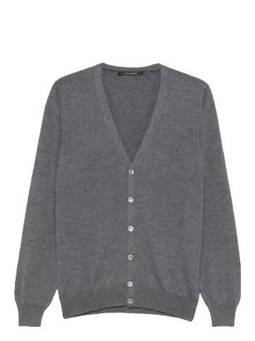 Tagliatore V-neck Long-sleeved Sweater - Gray