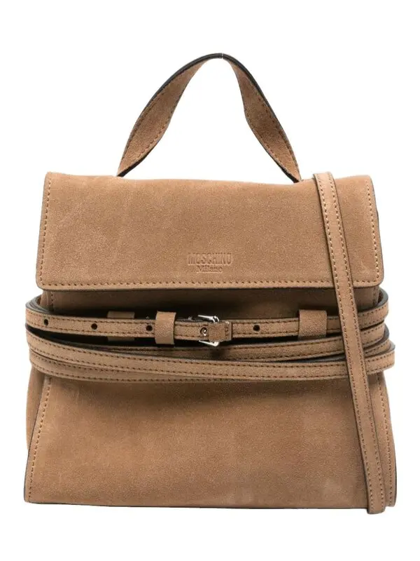 Moschino Tie Me Suede Tote Bag - Brown