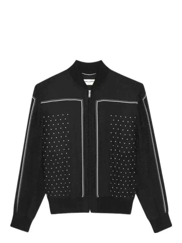 Saint Laurent Polka Dot Bomber Jacket - Black
