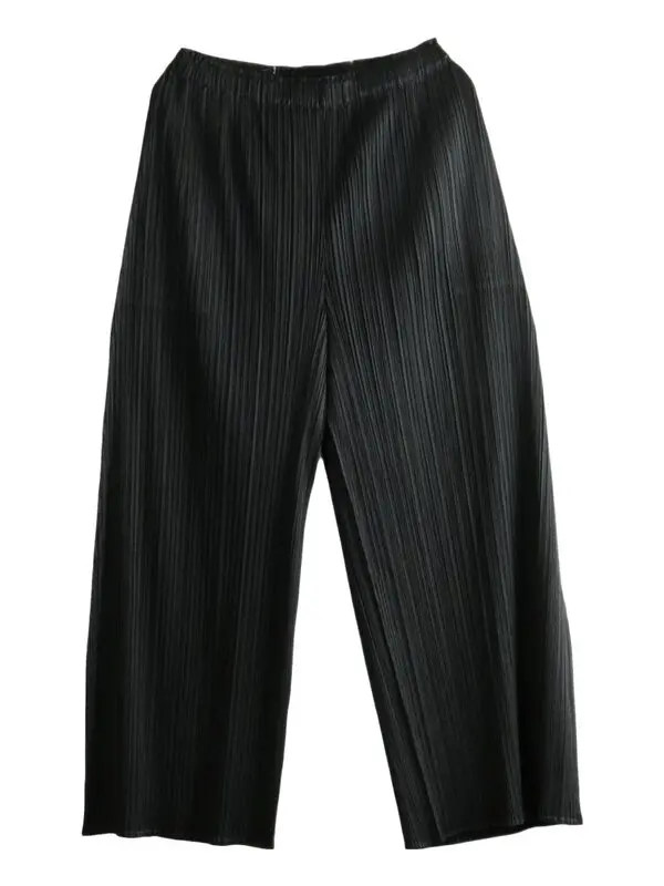 Issey Miyake Pleated Wide Leg Trousers - Black