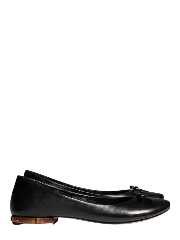 Gucci Ballerina Flats With Bamboo Trim - Black
