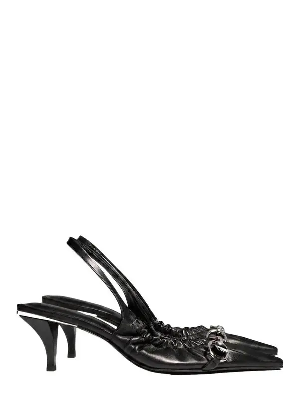 Gucci Vittoria Slingback Pumps With Horsebit Detail - Black