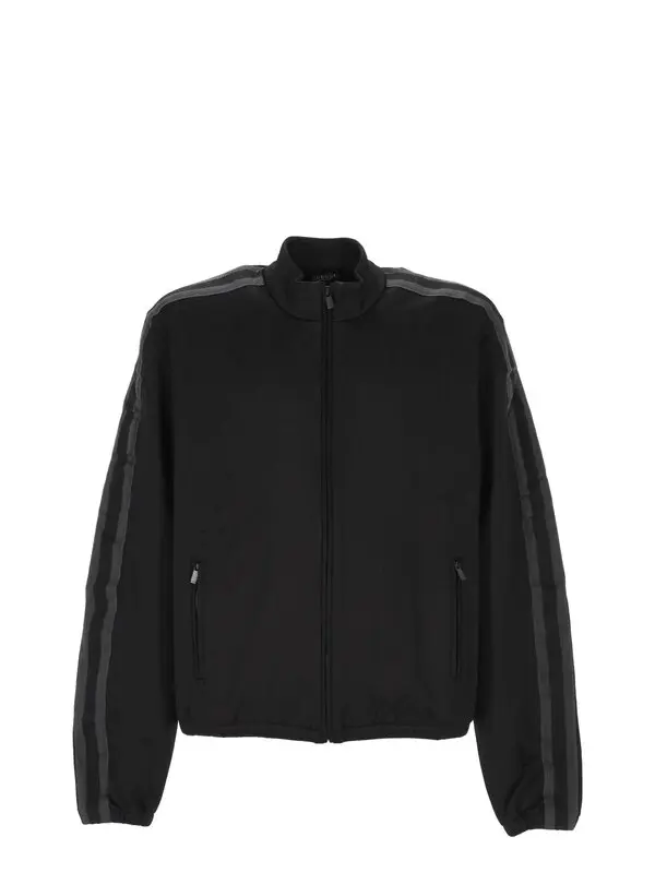 Gucci Cotton Jersey Zip Jacket With Muted Web Detail - Black