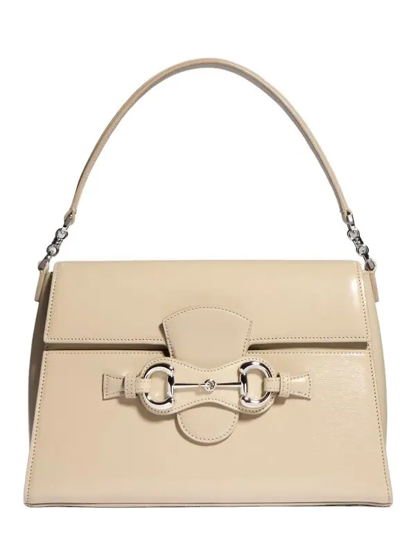 Gucci Horsebit Duomo Medium Top Handle Bag - Beige
