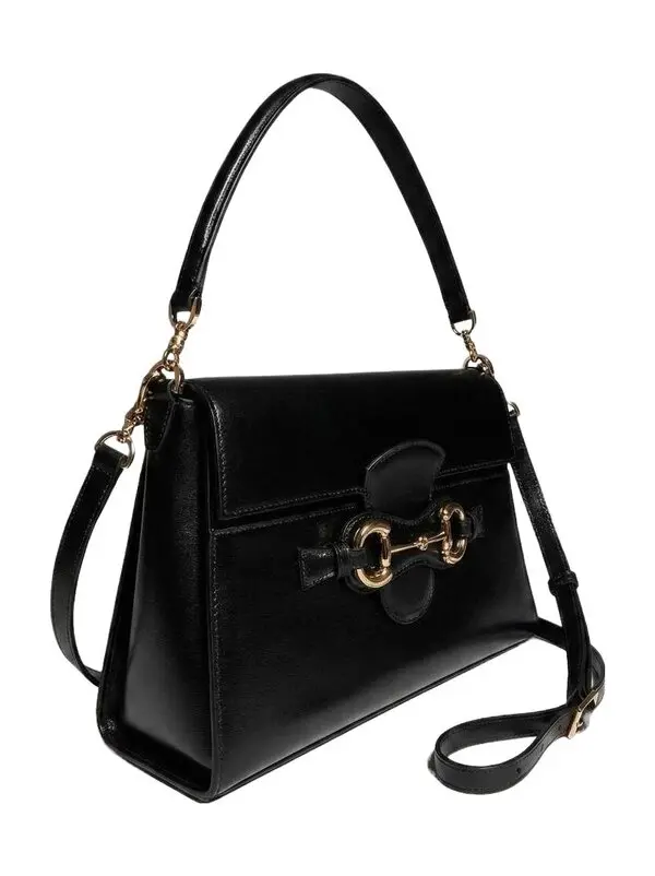 Gucci Horsebit Duomo Medium Top Handle Bag - Black