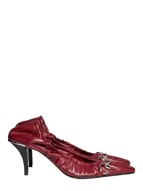 Gucci Vittoria Pump With Horsebit Detail - Wine Red