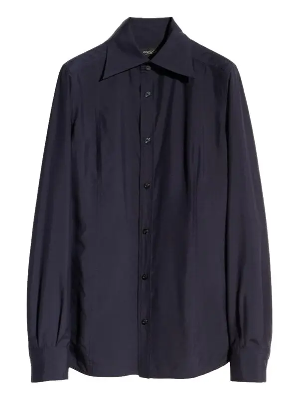Gucci Silk Poplin Shirt - Dark Blue