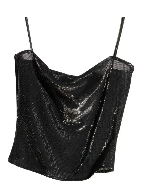 Gucci Jersey Top With Iridescent Effect - Black