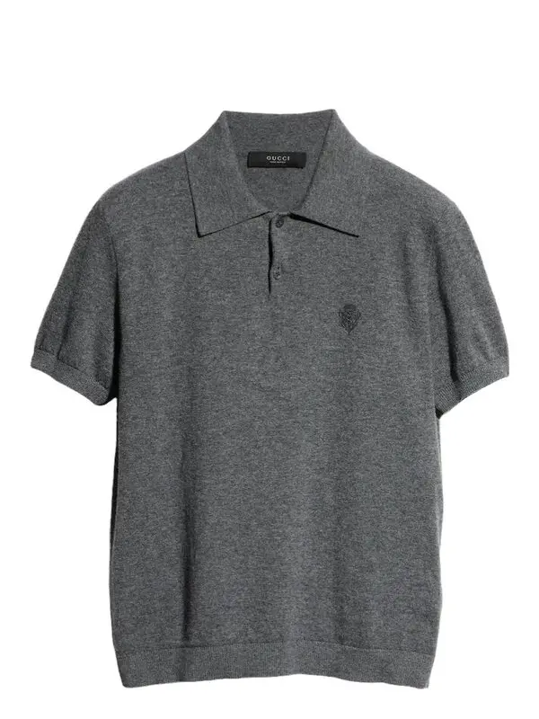 Gucci Fine Knit Polo Shirt - Grey