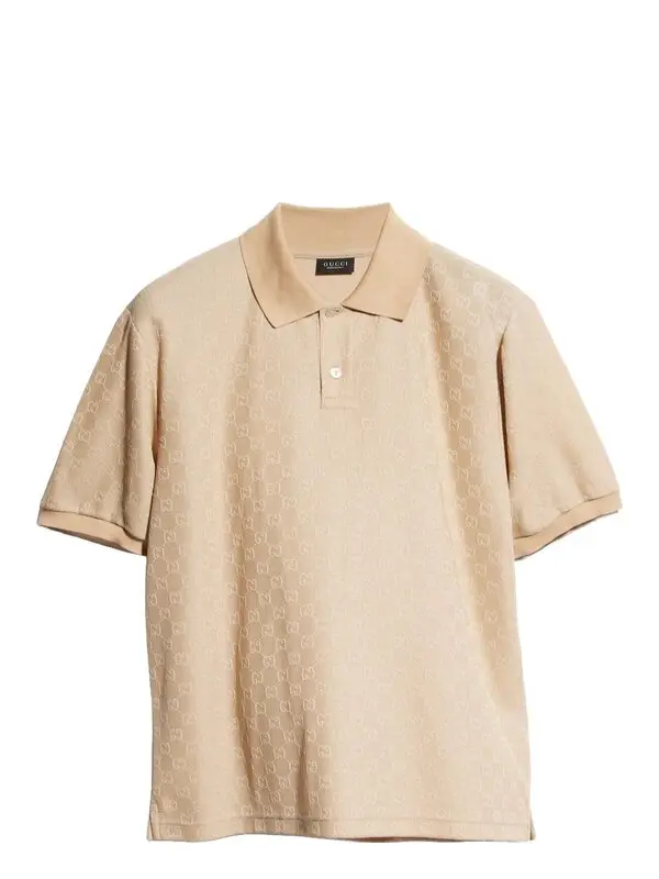 Gucci Gg Jersey Polo Shirt - Beige