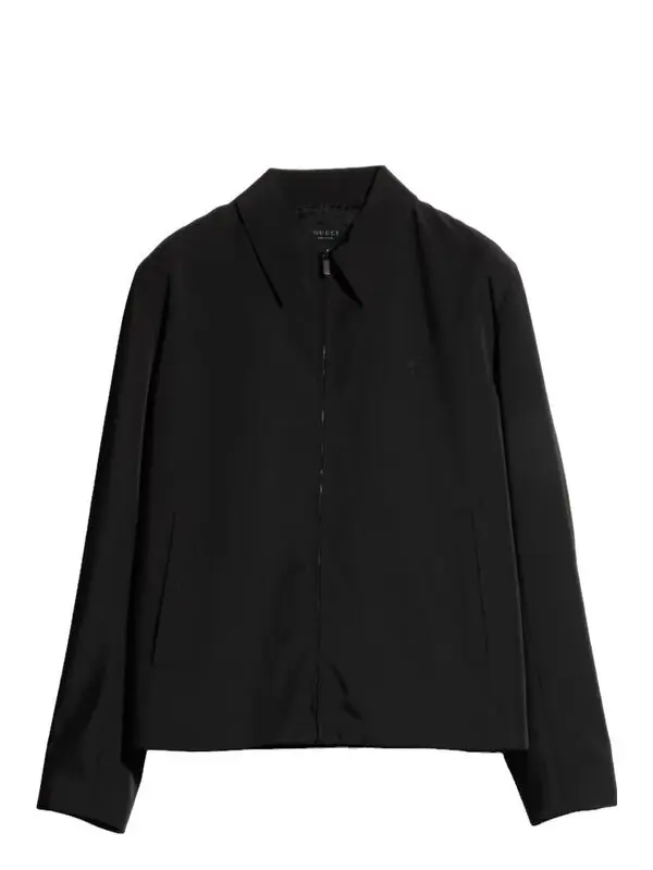 Gucci Stretch Polyester Zip Jacket With Embroidery - Black