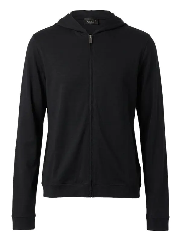 Gucci Soft Rayon Jersey Zip Jacket - Black