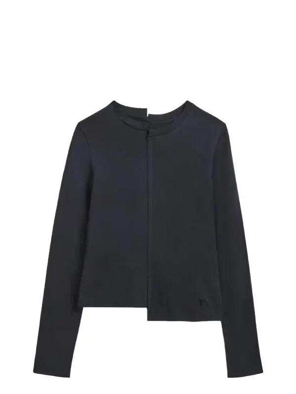 Y3 Fitted Long-sleeved T-shirt With Asymmetrical Design - Black