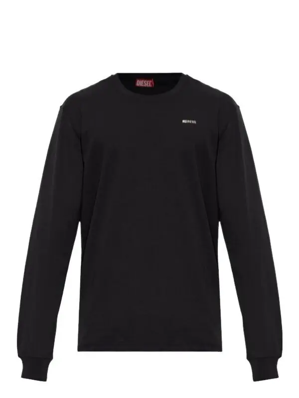 DIESEL® Logo-plaque Long-sleeve T-shirt - Black