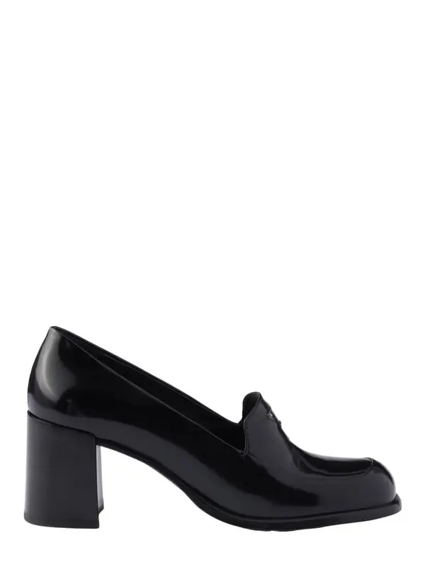 Prada Brushed Leather Loafers - Black
