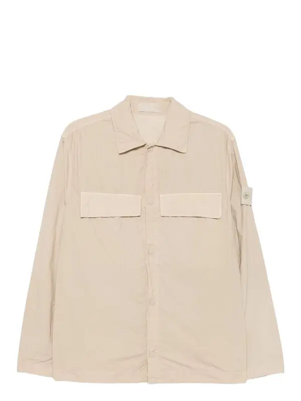 Stone Island Logo-patch Pocket Shirt - Beige